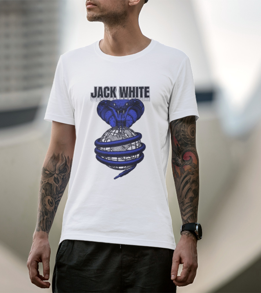 Jack White No Name Tour 2026 Snake Wrapped Around Globe T-Shirt