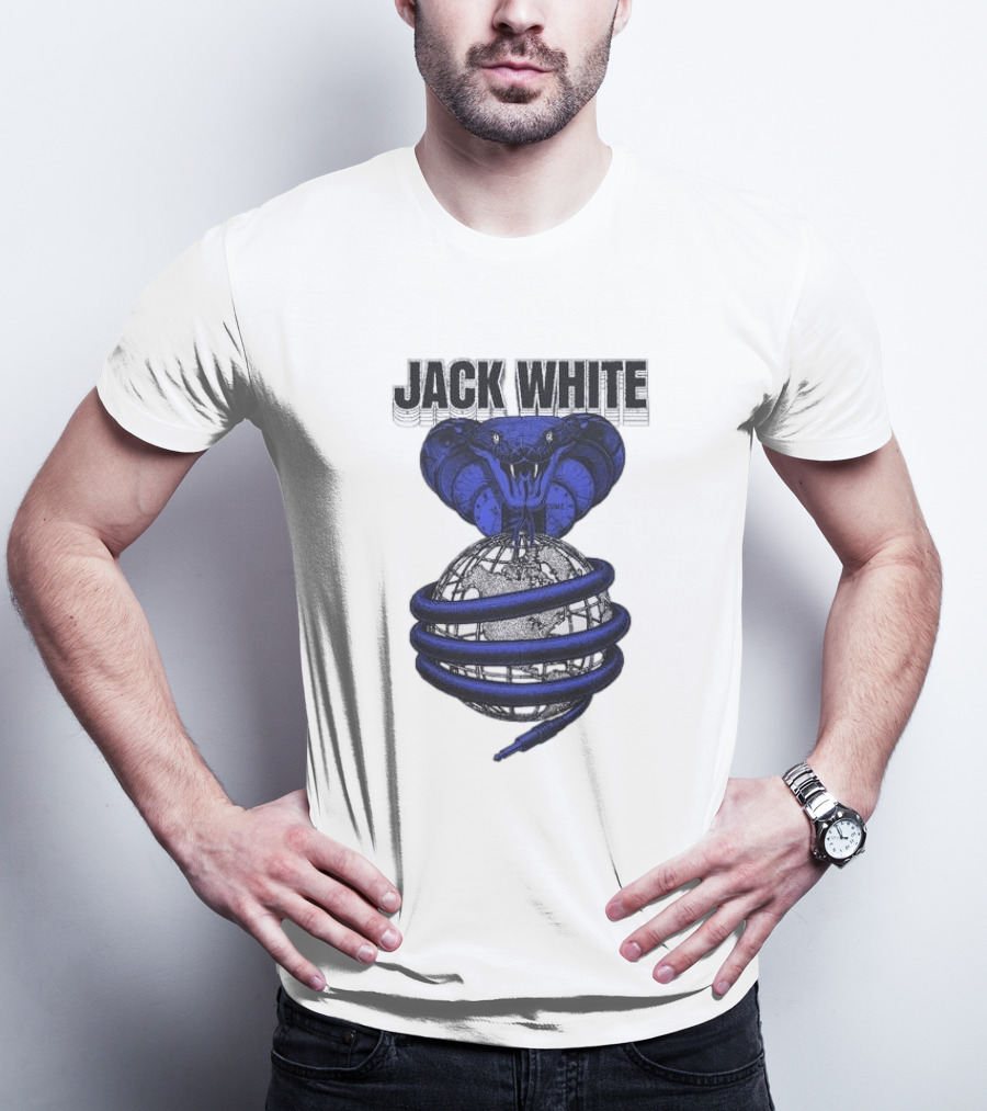 Jack White No Name Tour 2026 Snake Wrapped Around Globe T-Shirt