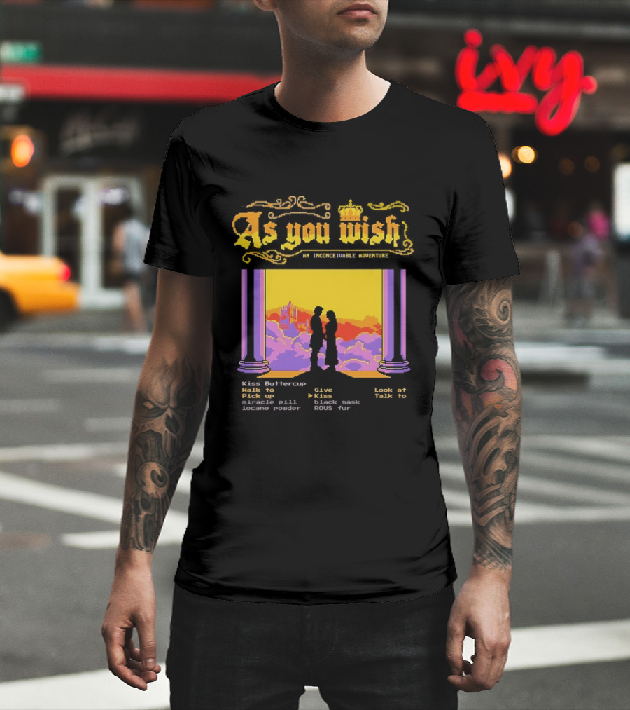 As You Wish An Inconceivable Adventure Princess Bride Castle Silhouette Clouds And Columns T-Shirt
