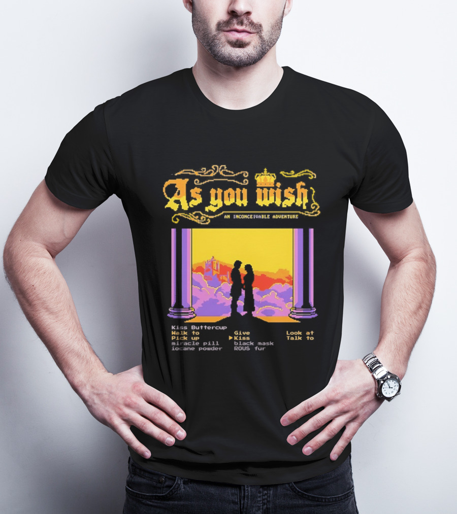 As You Wish An Inconceivable Adventure Princess Bride Castle Silhouette Clouds And Columns T-Shirt