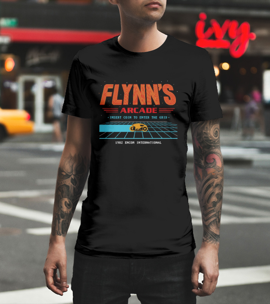 Flynn's Arcade Where The Games Come To Life Tron 1982 Encom International T-Shirt