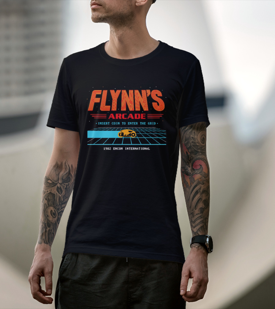 Flynn's Arcade Where The Games Come To Life Tron 1982 Encom International T-Shirt