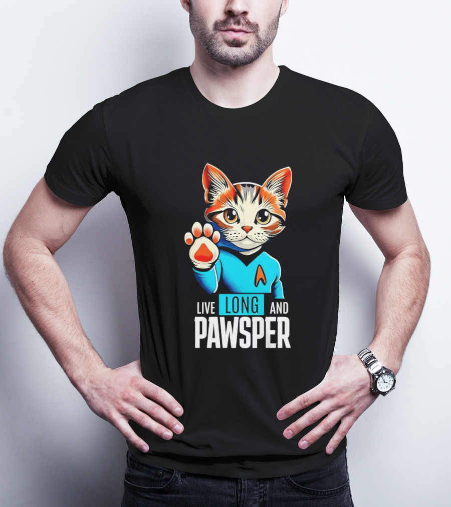 Cat Live Long And Pawsper Fun Feline Cosplay T-Shirt