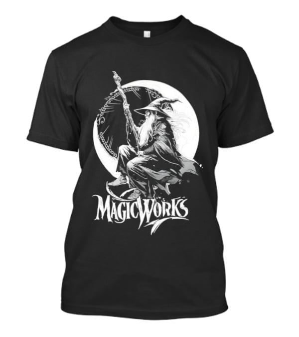 Gandalf Magic Works Lord Of The Rings Wizard Silhouette Moon T-Shirt