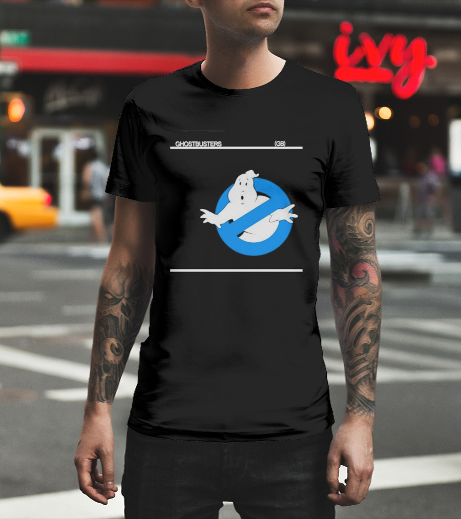 Ghostbusters 80s Movie Classic Blue Ghost Icon GB T-Shirt