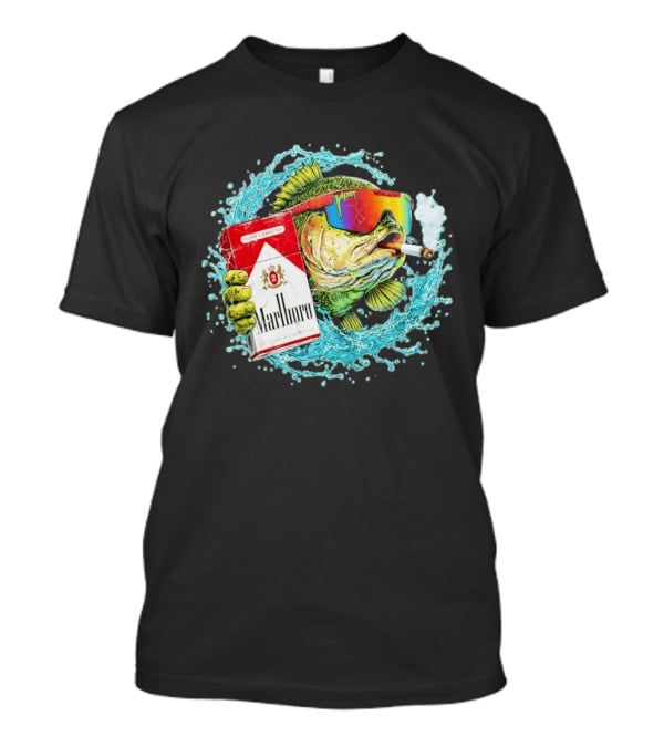 Hell Yeah Marlboro Cigarette Fish Smoking Viper Sunglasses T-Shirt