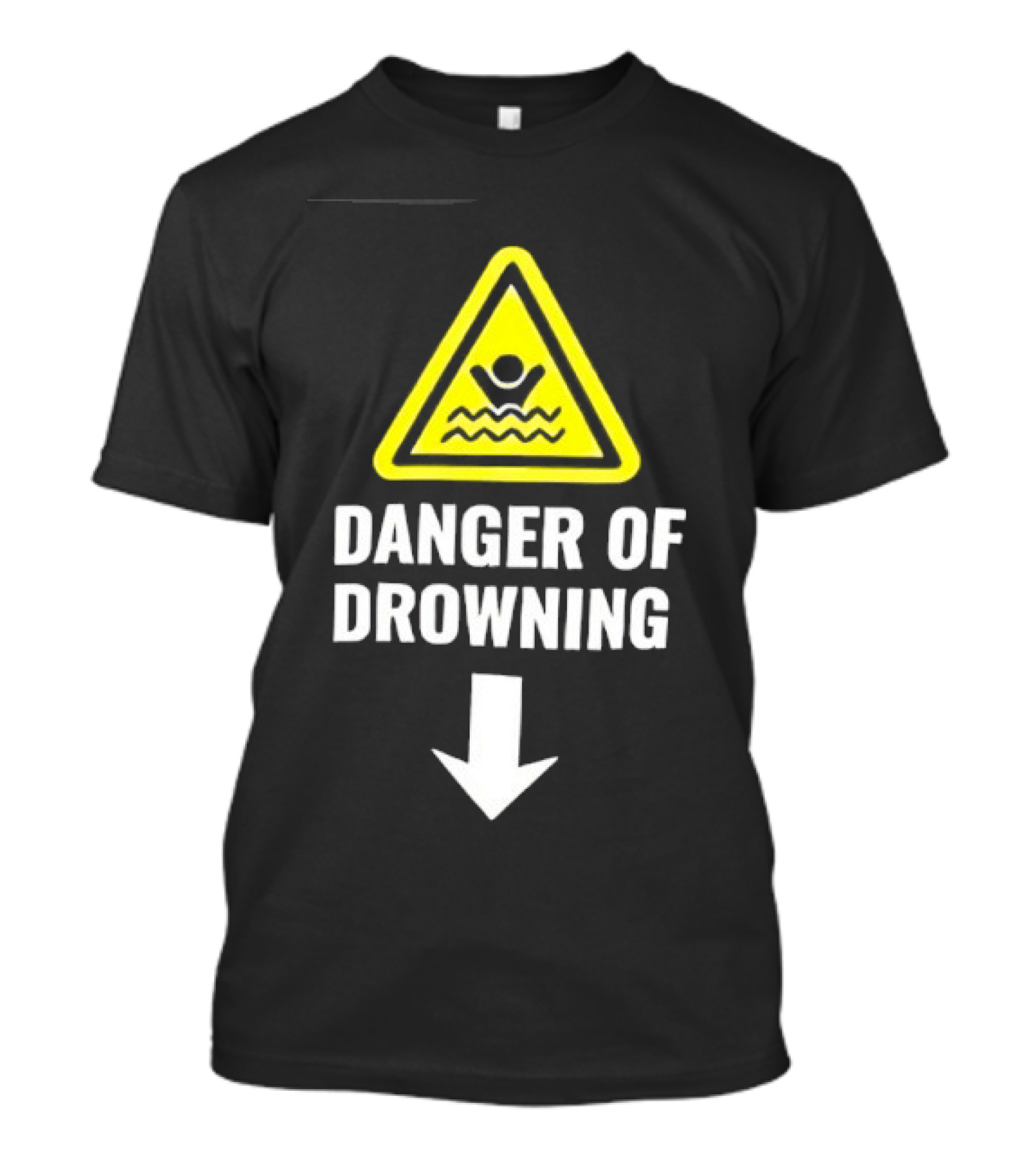 Danger Of Drowning Warning Sign Triangle With Symbol And Arrow T-Shirt