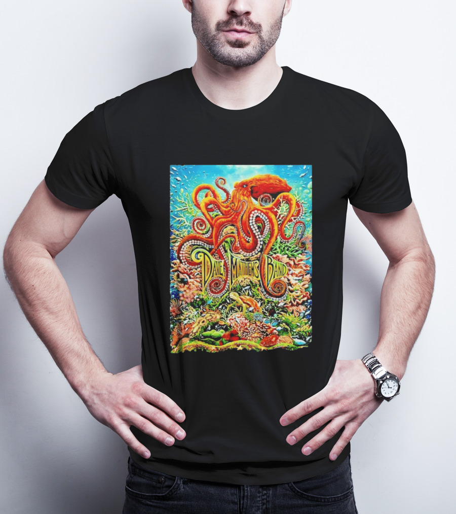 Dave Matthews Band Camden New Freedom Mortgage Pavilion July 11 2026 Colorful Octopus Underwater Scene T-Shirt