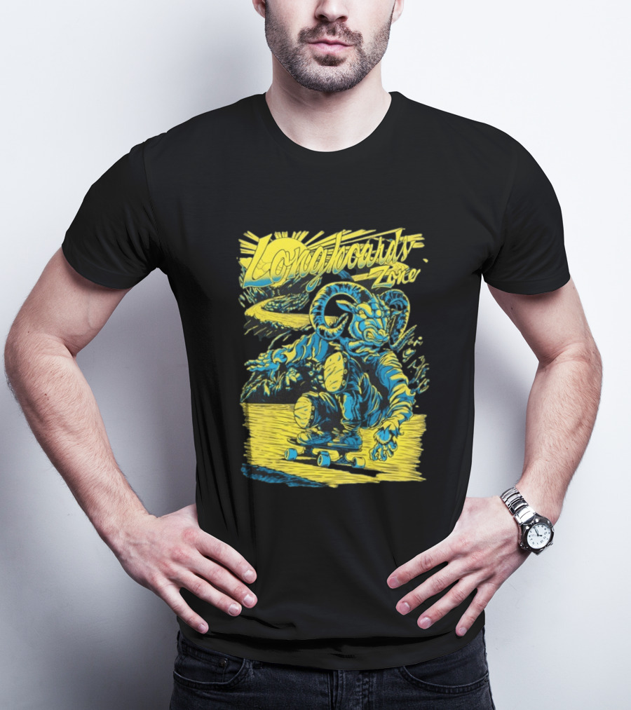 Longboards Zone Goat Downhill Rider Longboarding Adventure T-Shirt