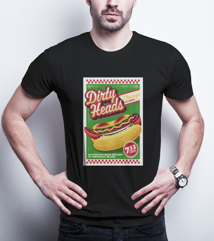 Dirty Heads Huntington Bank Pavilion Chicago Illinois Hot Dog July 12 2026 T-Shirt