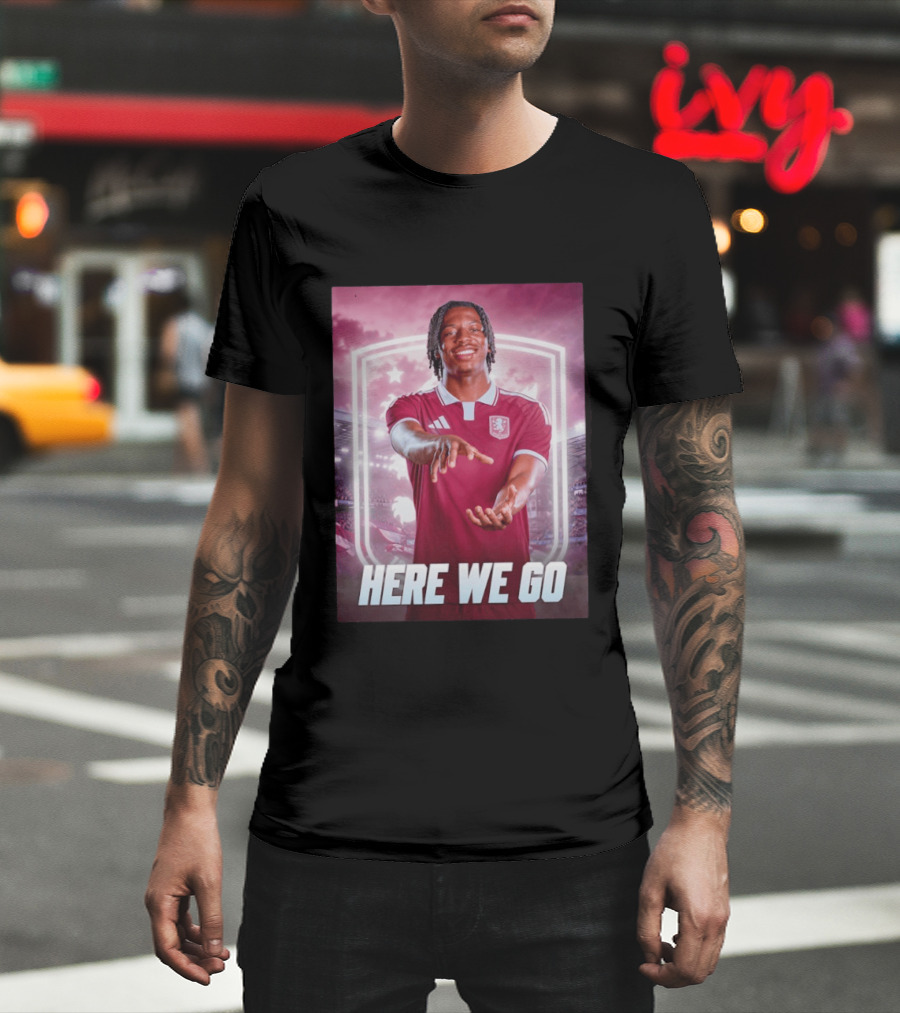 Jaden Philogene Here We Go Aston Villa Soccer Star Enthusiasm T-Shirt