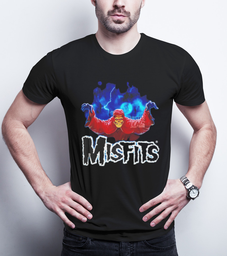 Misfits Crimson Ghost Punk Rock Lightning Glenn Danzig T-Shirt
