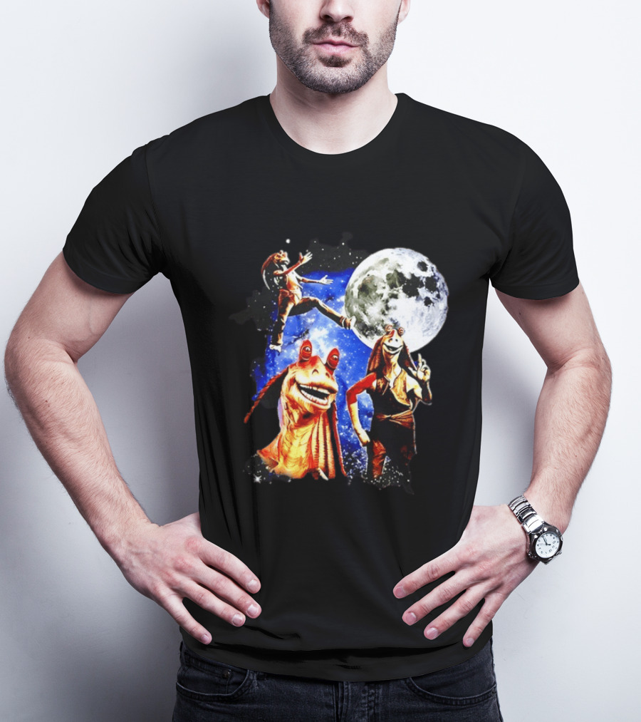 Jar Jar Binks Star Wars Gungan Moon And Space Adventure T-Shirt
