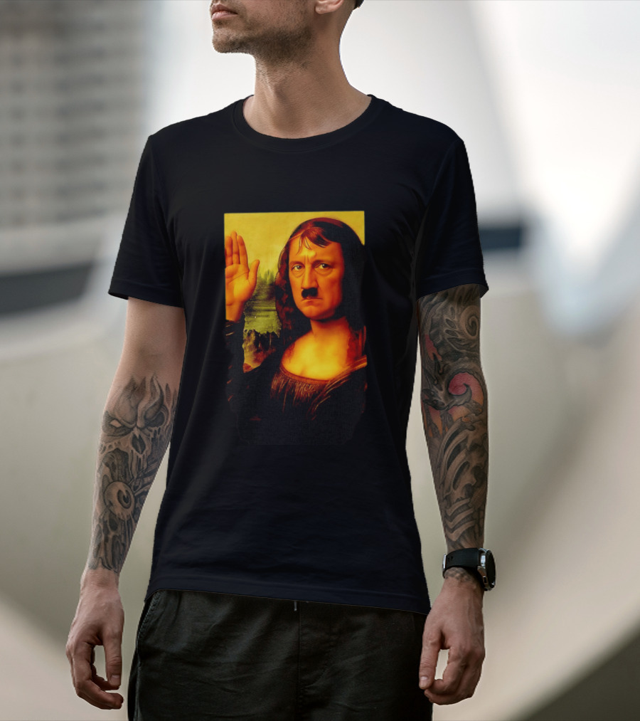 Mona Lisa Hitler Mashup Painting Iconic Fusion T-Shirt