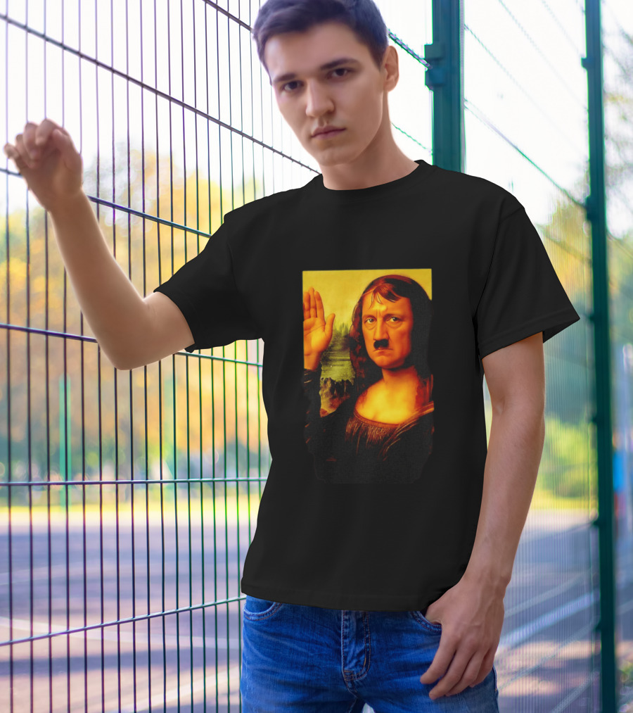 Mona Lisa Hitler Mashup Painting Iconic Fusion T-Shirt