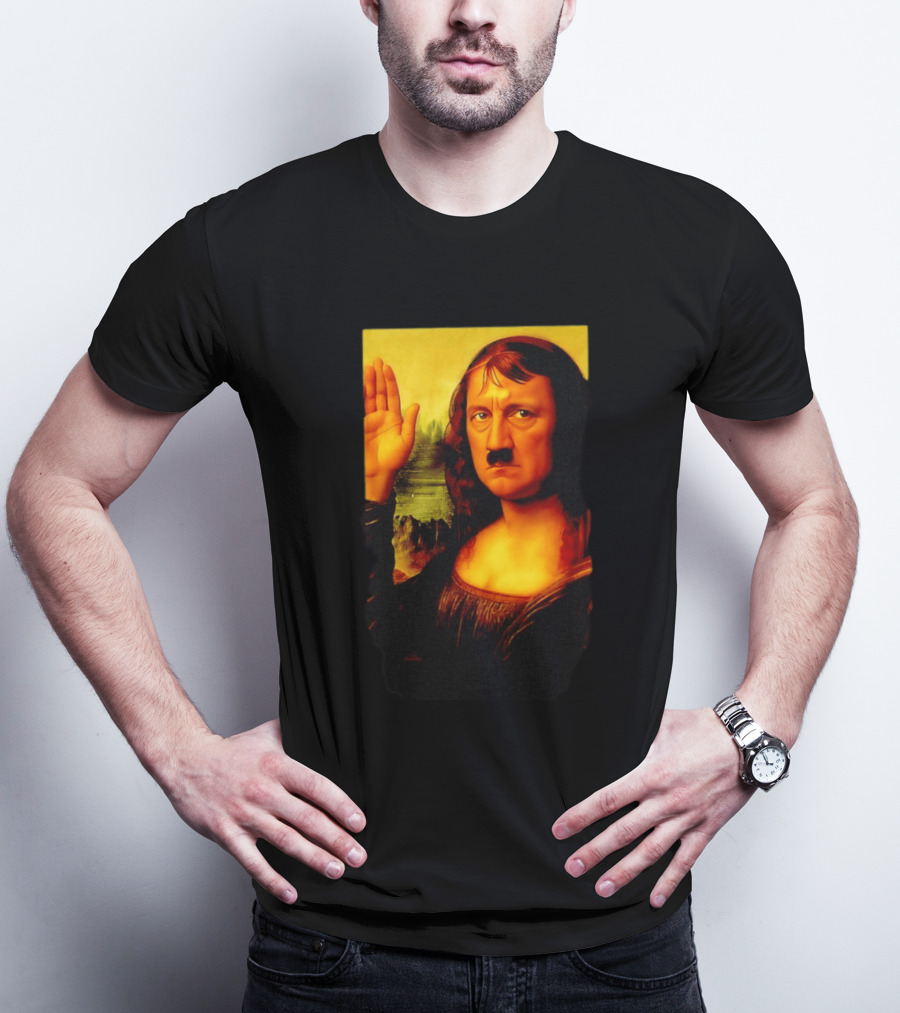 Mona Lisa Hitler Mashup Painting Iconic Fusion T-Shirt