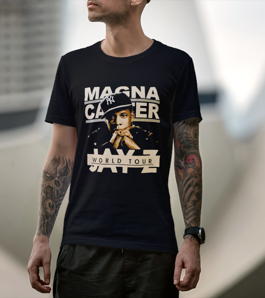 Jay Z Magna Carter World Tour Yankees Cap T-Shirt