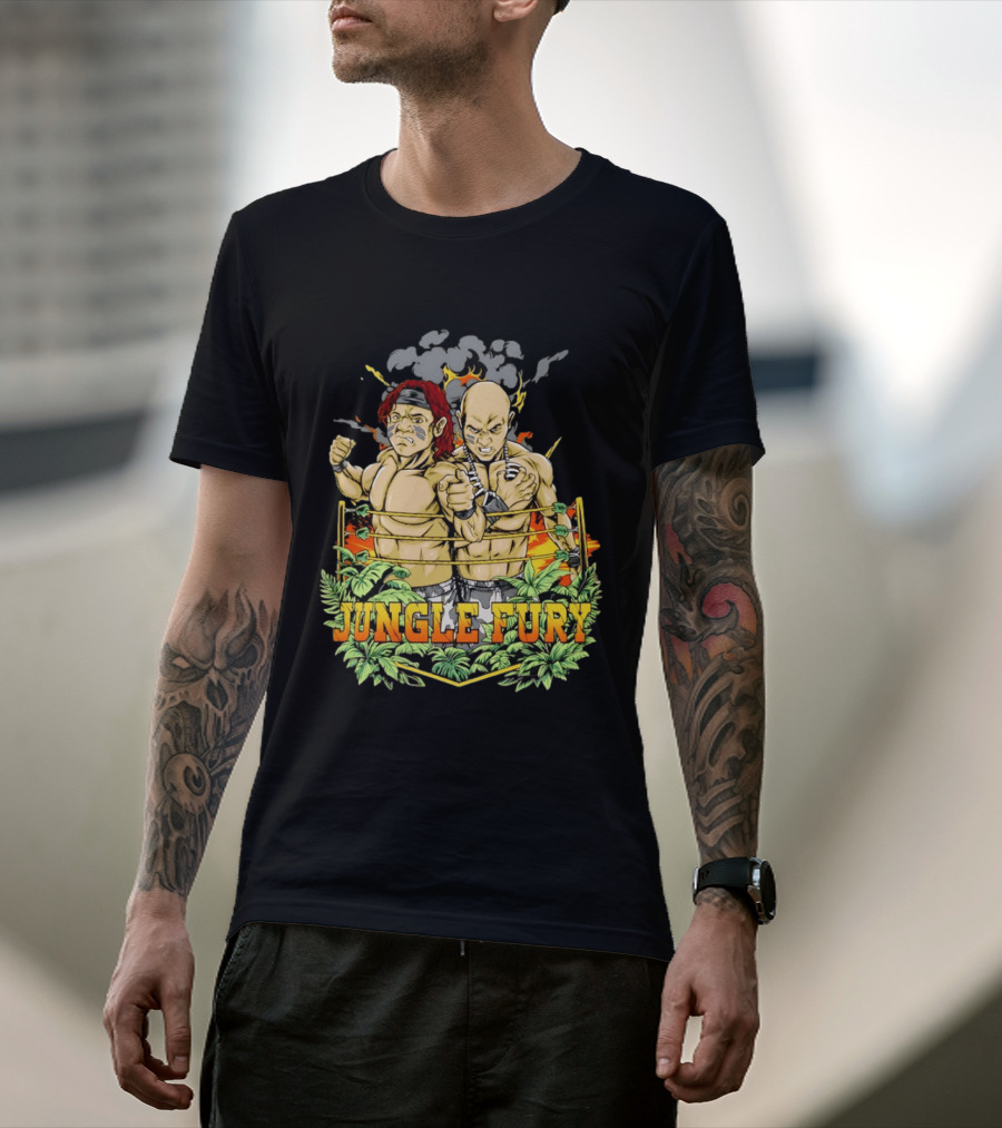 Jungle Fury Wrestling Duo Tag Team Explosive Showdown T-Shirt