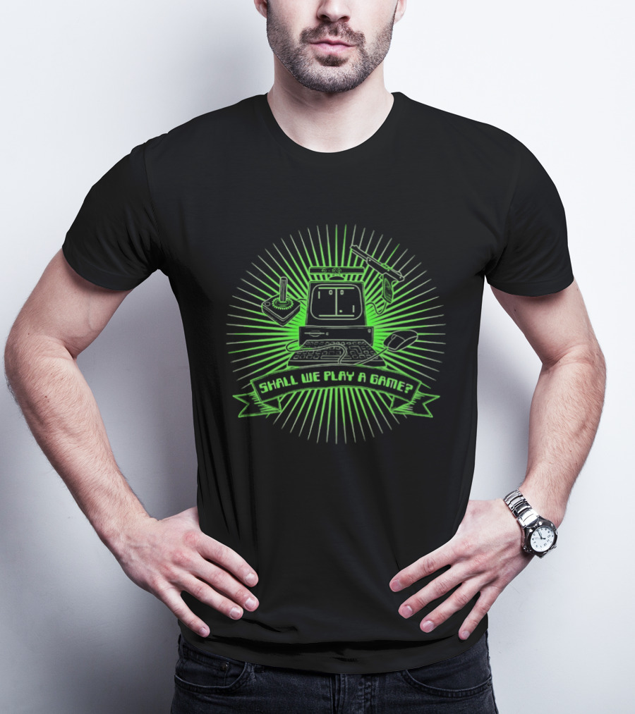 Shall We Play A Game Retro Computer Joystick And Mouse T-Shirt