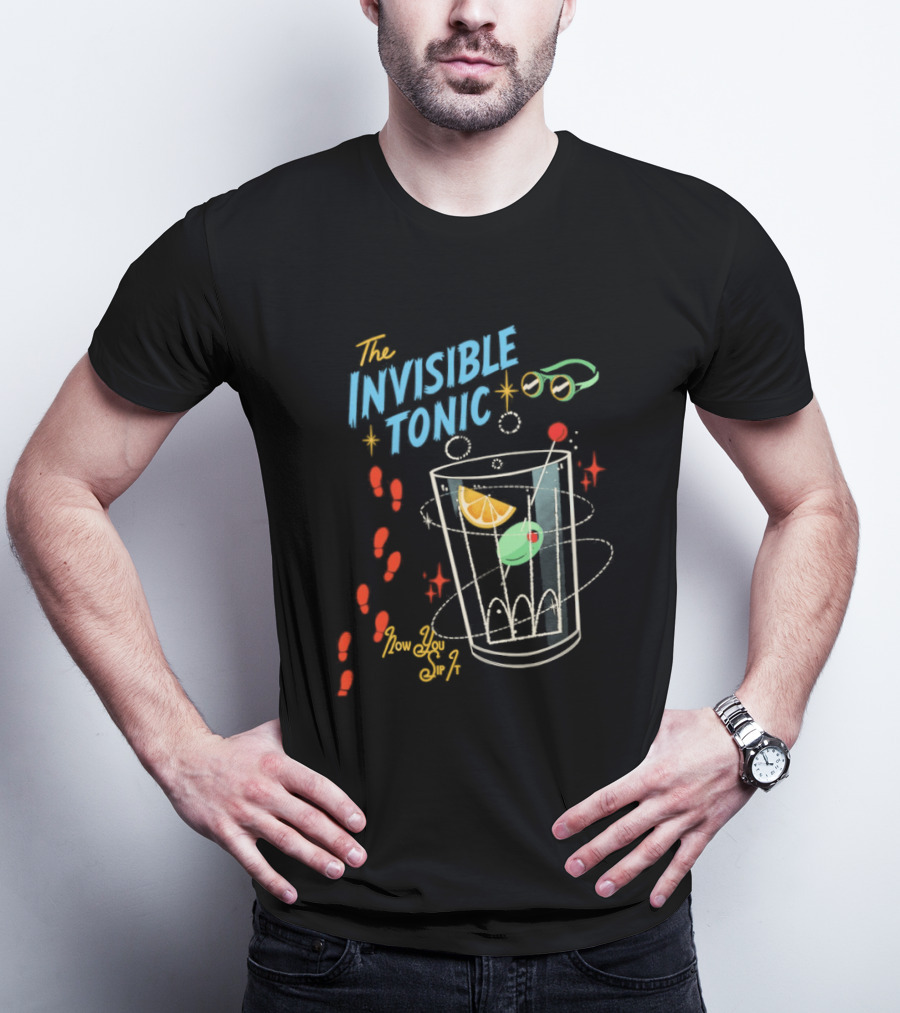 The Invisible Tonic Glass With Citrus Garnish And Playful Summer T-Shirt