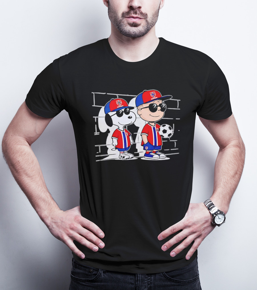 Snoopy Charlie Brown Norway Outfit Sunglasses Soccer T-Shirt