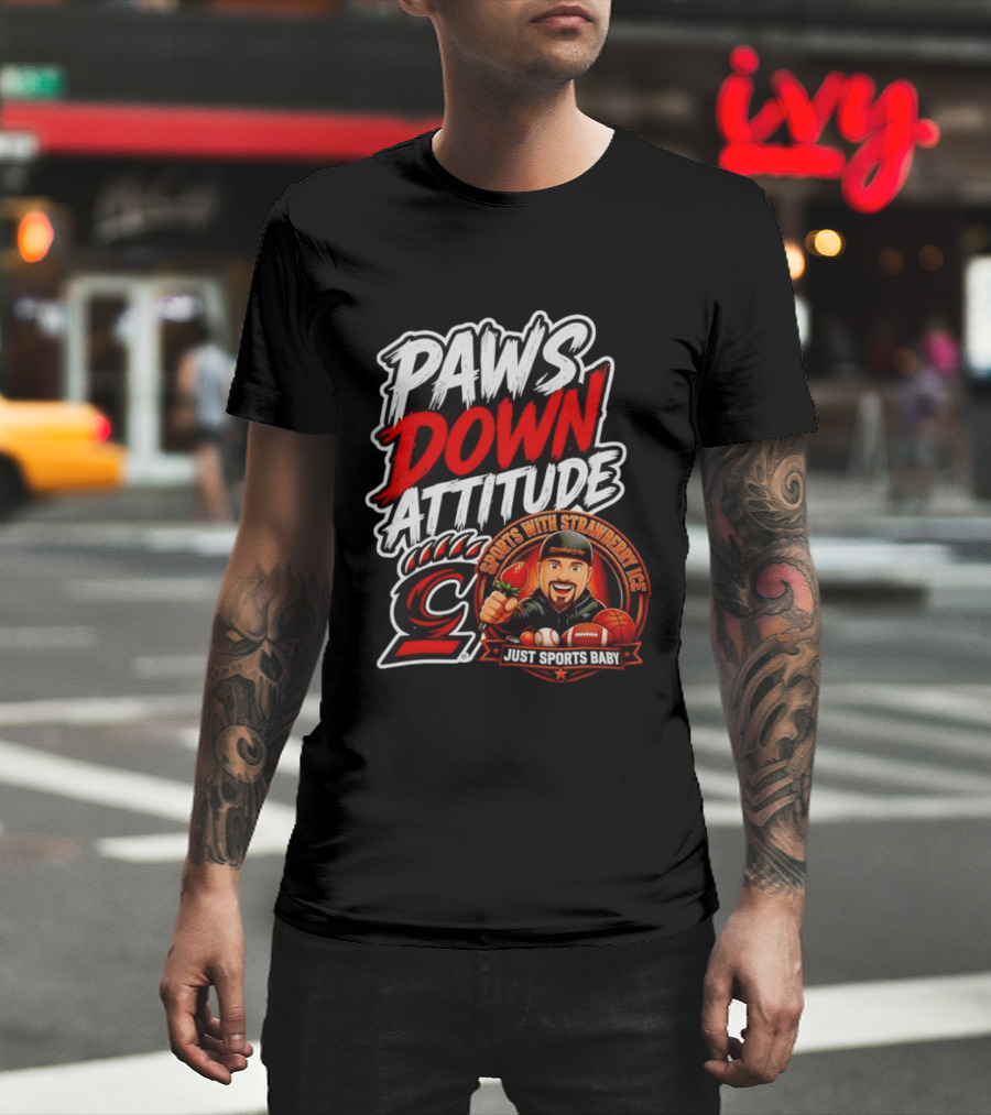 Paws Down Attitude Sports With Strawberry Ice Just Sports Baby T-Shirt