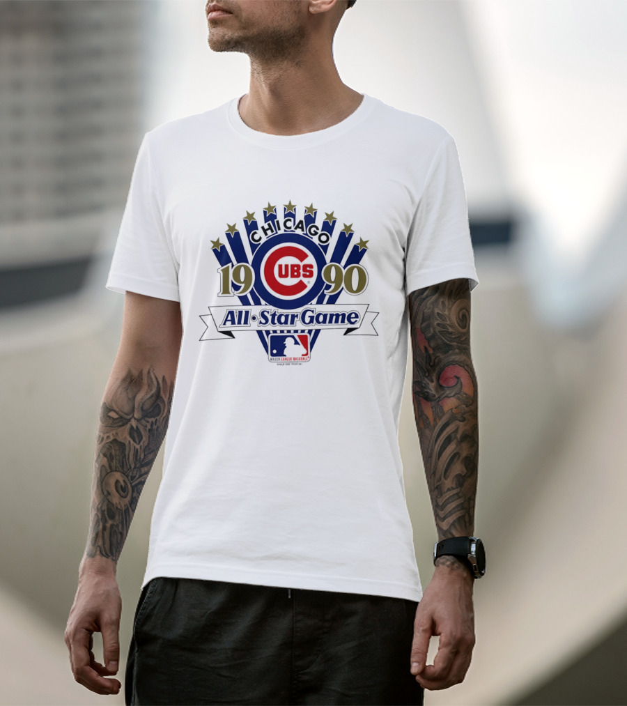 Chicago Cubs 1990 MLB All Star Game Logo Stars Blue Red T-Shirt