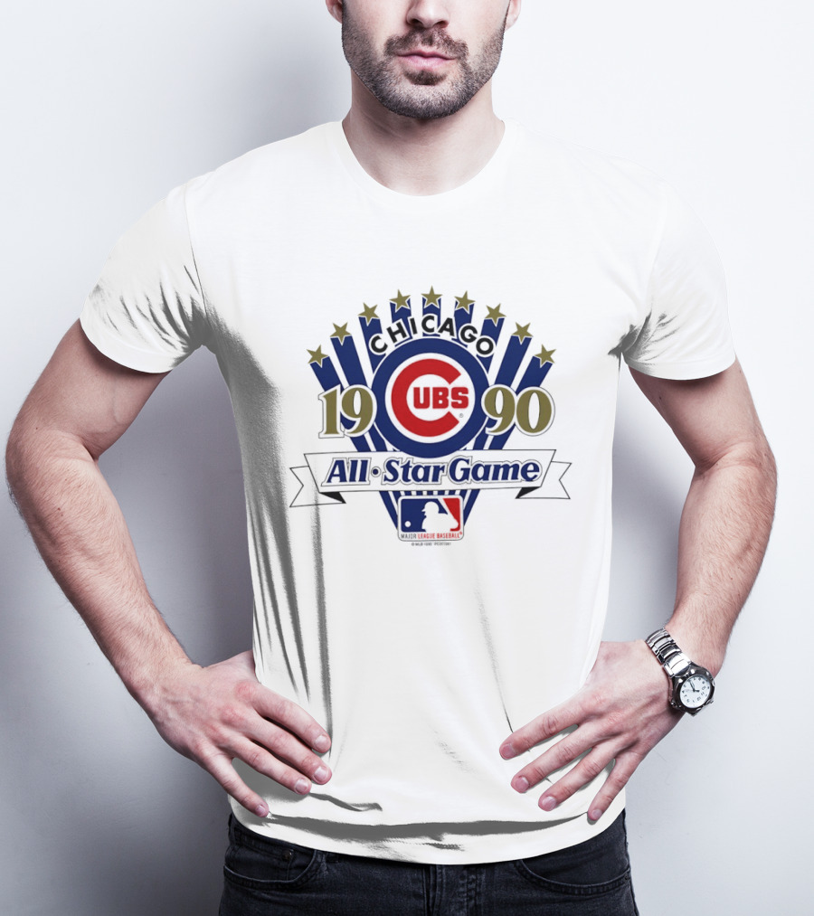 Chicago Cubs 1990 MLB All Star Game Logo Stars Blue Red T-Shirt