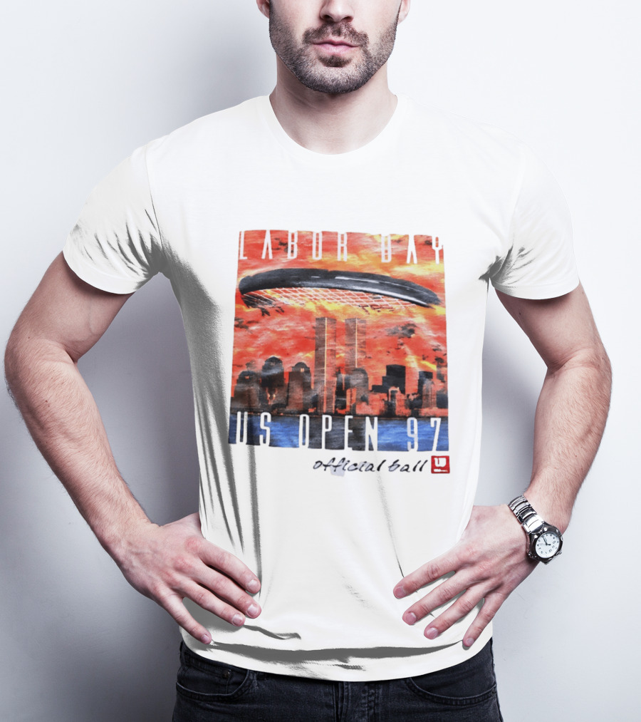 Labor Day US Open 97 Wilson Official Ball Twin Towers Skyline T-Shirt