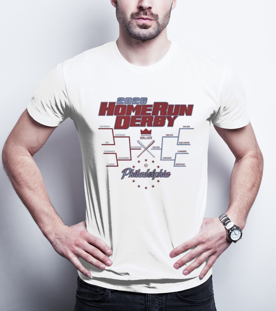 2026 Home Run Derby Bracket Philadelphia Baseball Event Stars And Crown T-Shirt