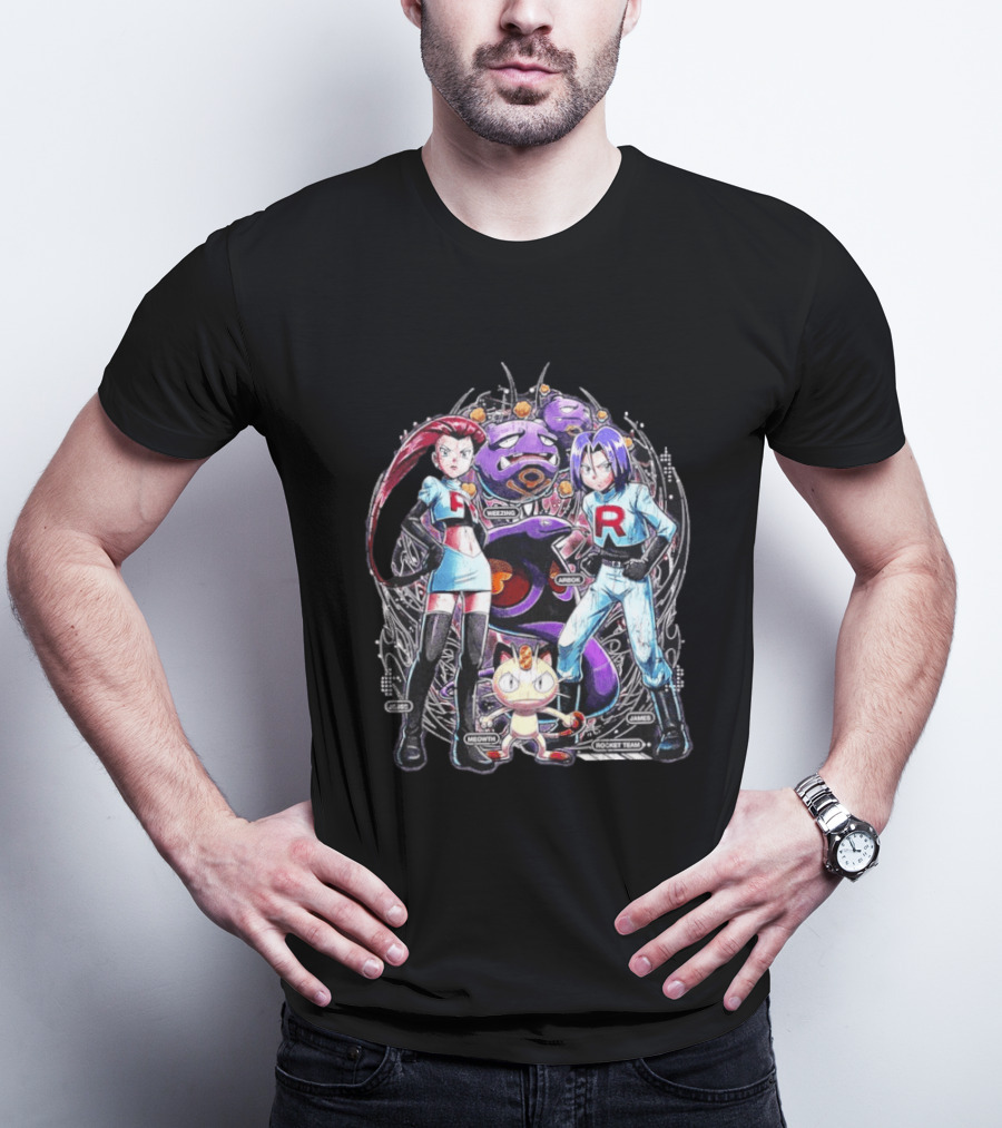 Team Rocket Jessie James Meowth Arbok Weezing Rocket Team T-Shirt