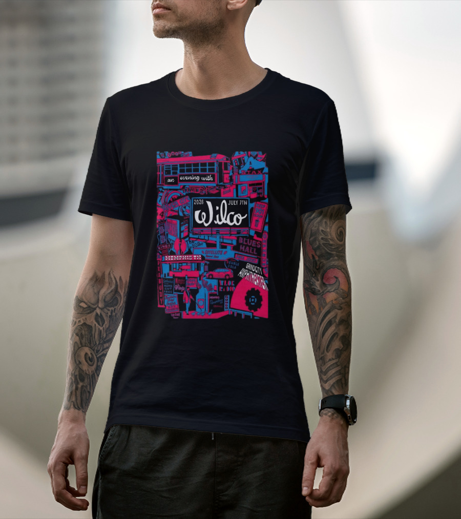 Wilco July 7 2026 Grind City Amphitheater Memphis TN An Evening With Stax Blues River City T-Shirt