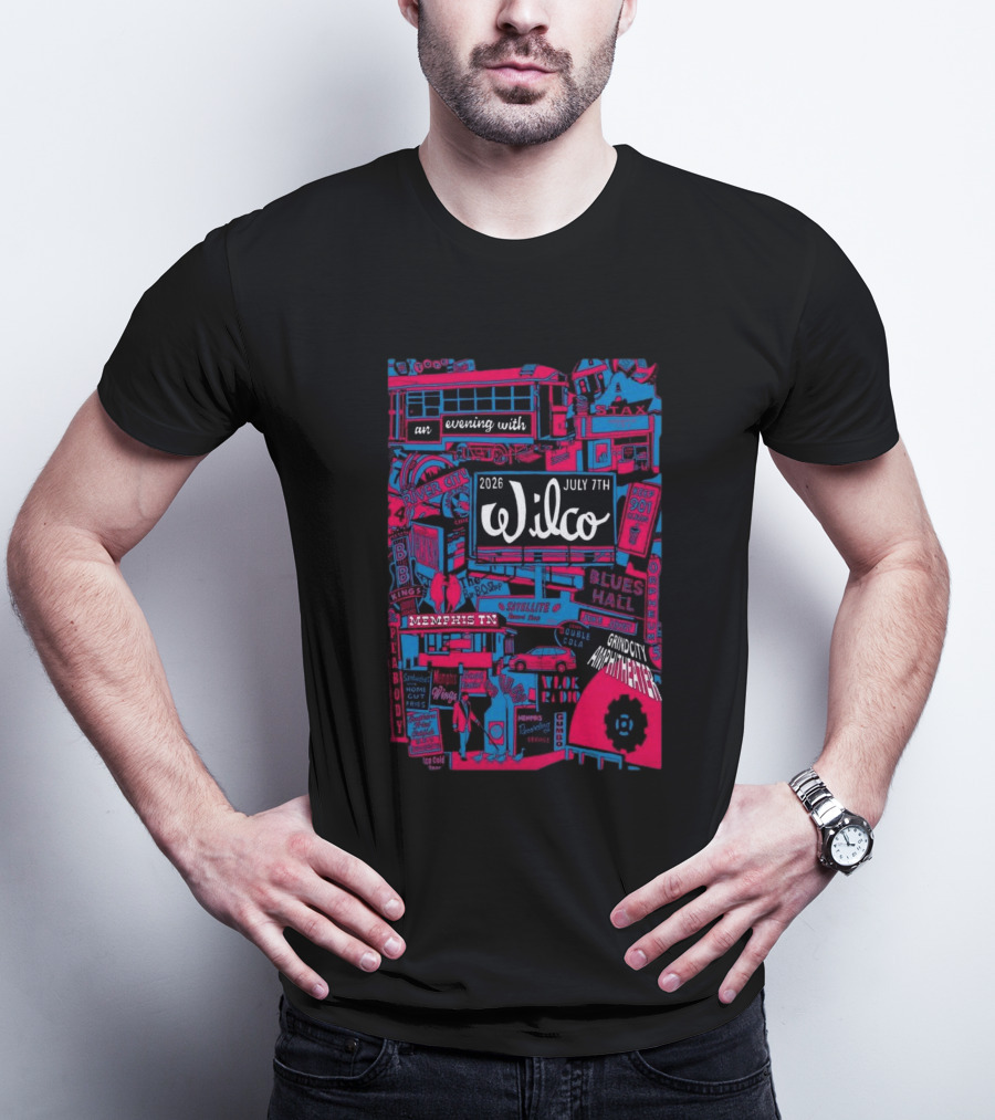 Wilco July 7 2026 Grind City Amphitheater Memphis TN An Evening With Stax Blues River City T-Shirt