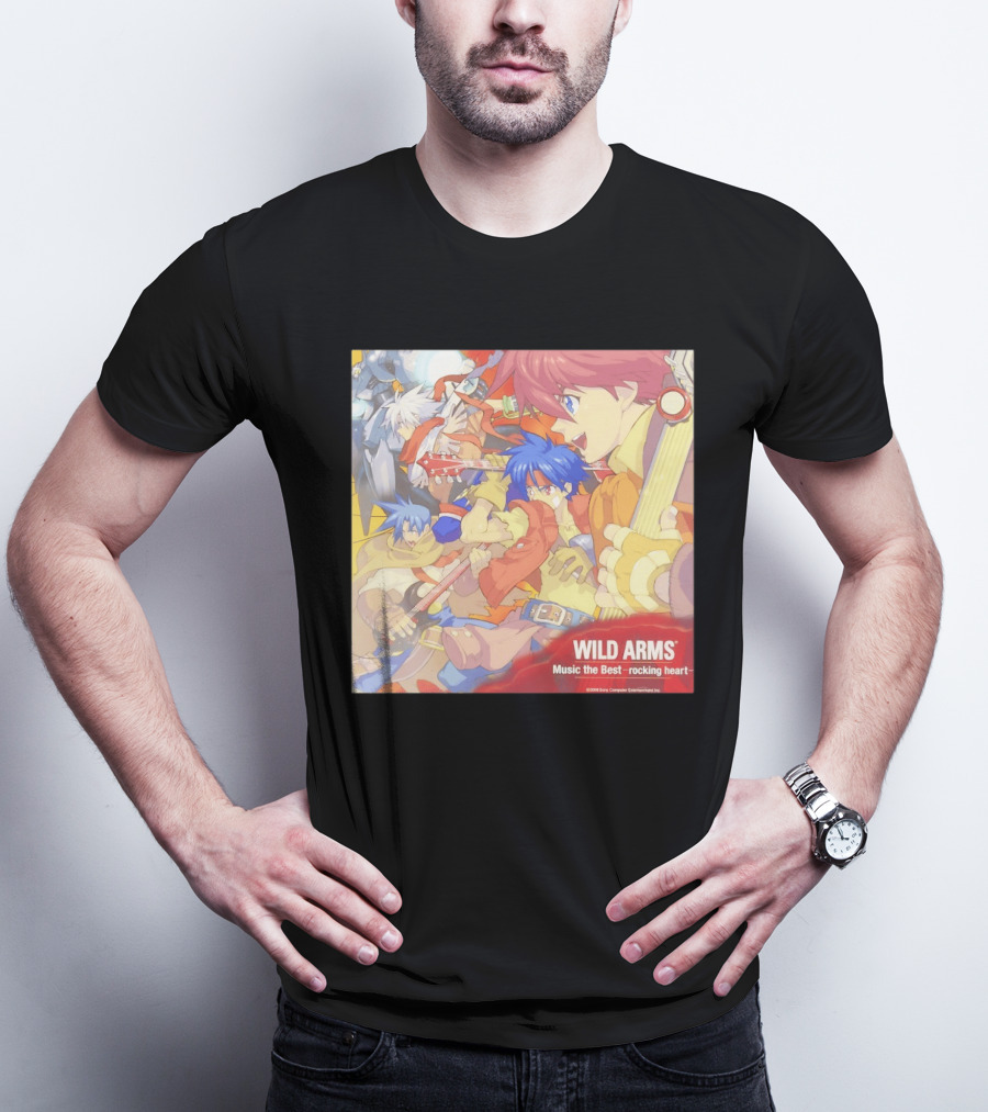 Wild Arms Music The Best Rocking Heart 2006 Anime Characters Playing Guitar T-Shirt