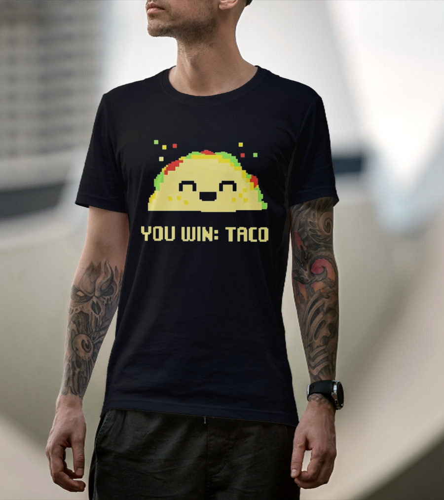 You Win Taco Pixel Art Cute Taco Face T-Shirt