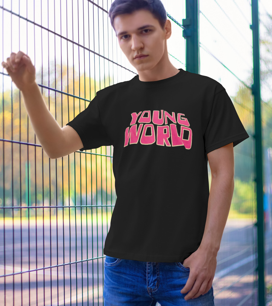 Young World Streetwear Pink Bold Text Fashion T-Shirt