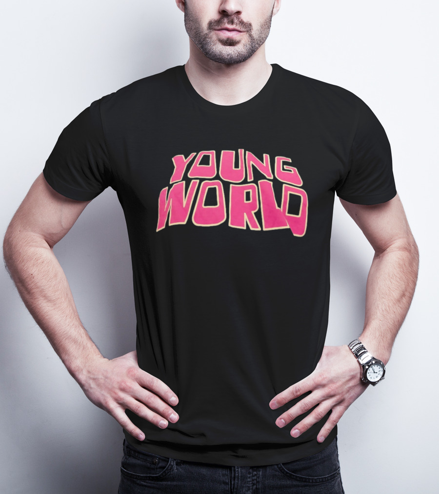 Young World Streetwear Pink Bold Text Fashion T-Shirt