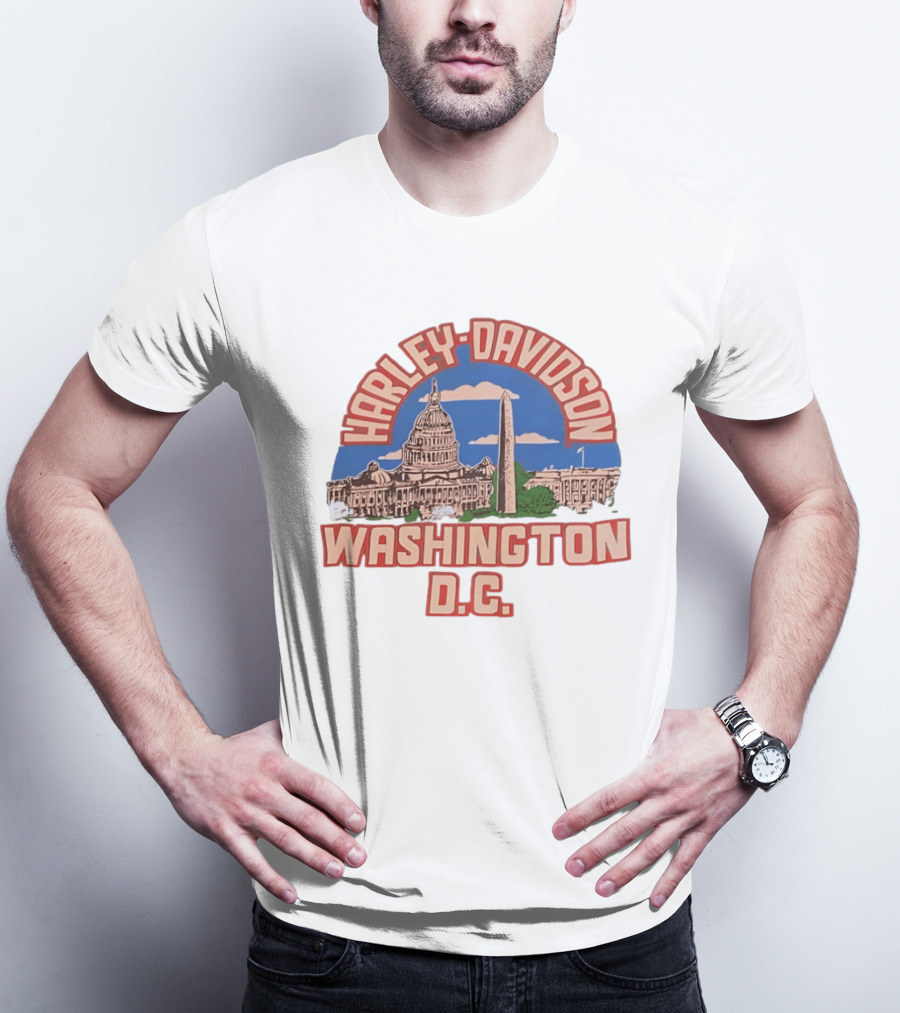 Harley Davidson Washington DC Capitol Washington Monument T-Shirt