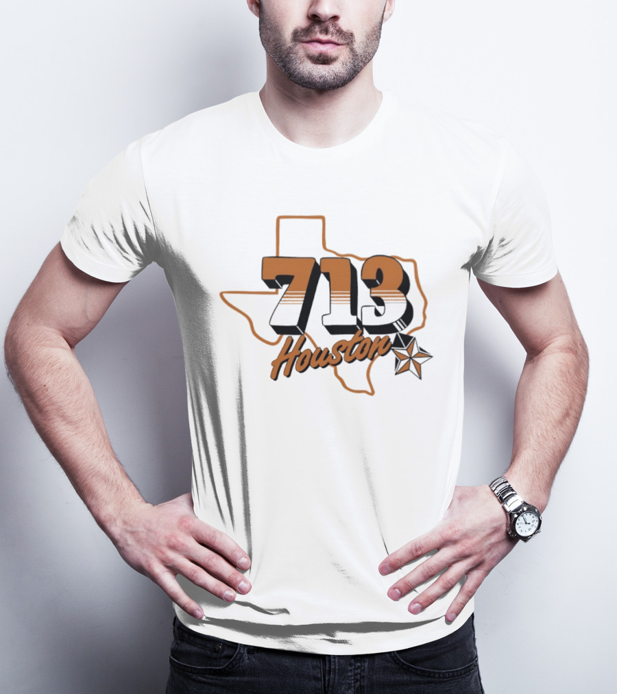 Houston 713 Texas Map Lone Star T-Shirt