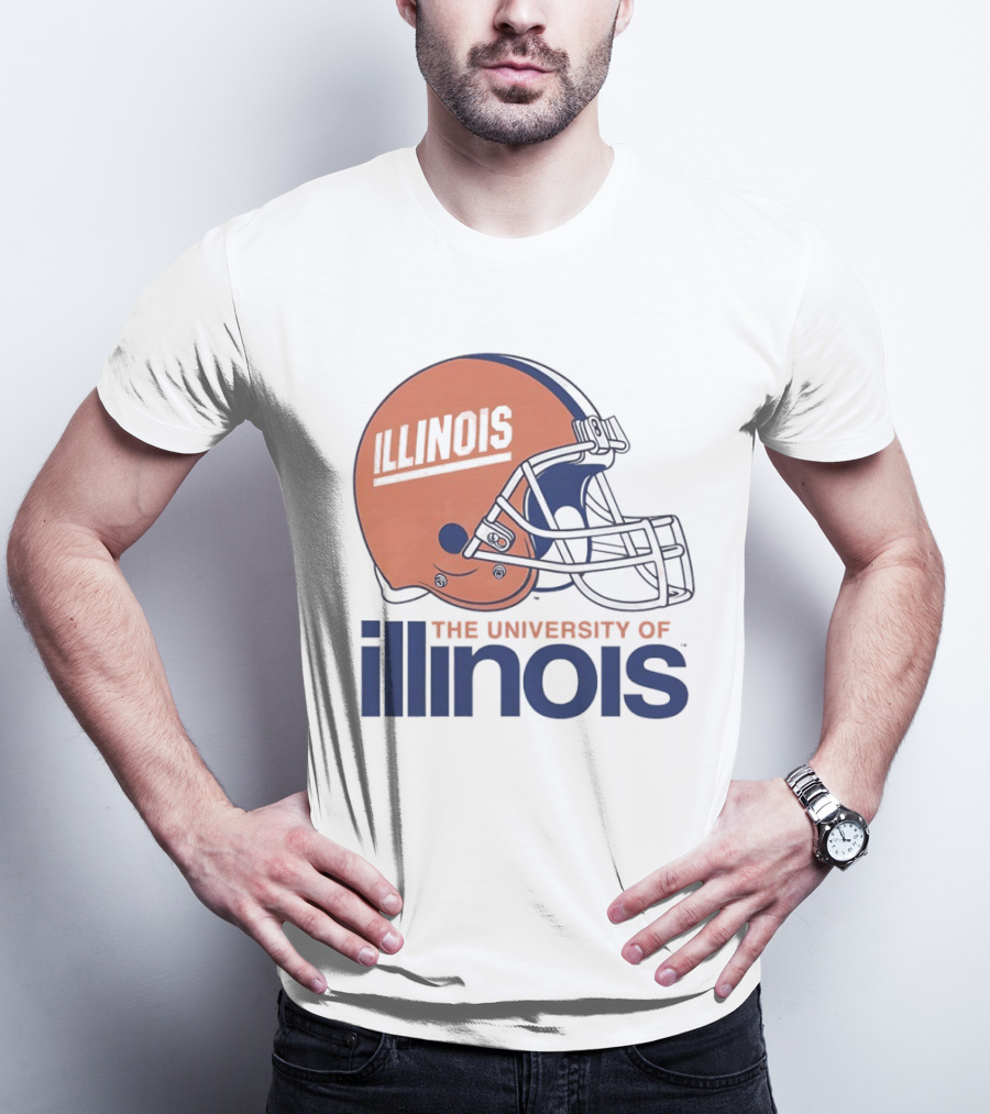 Illinois Football Helmet University Of Illinois Team Spirit T-Shirt