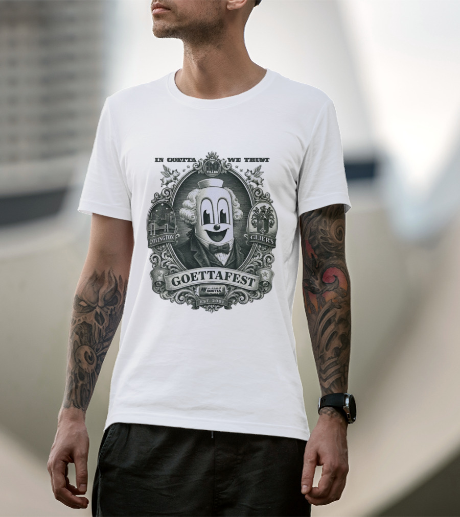 In Goetta We Trust Goettafest Clown Covington Glier's Est 2001 80 Years T-Shirt