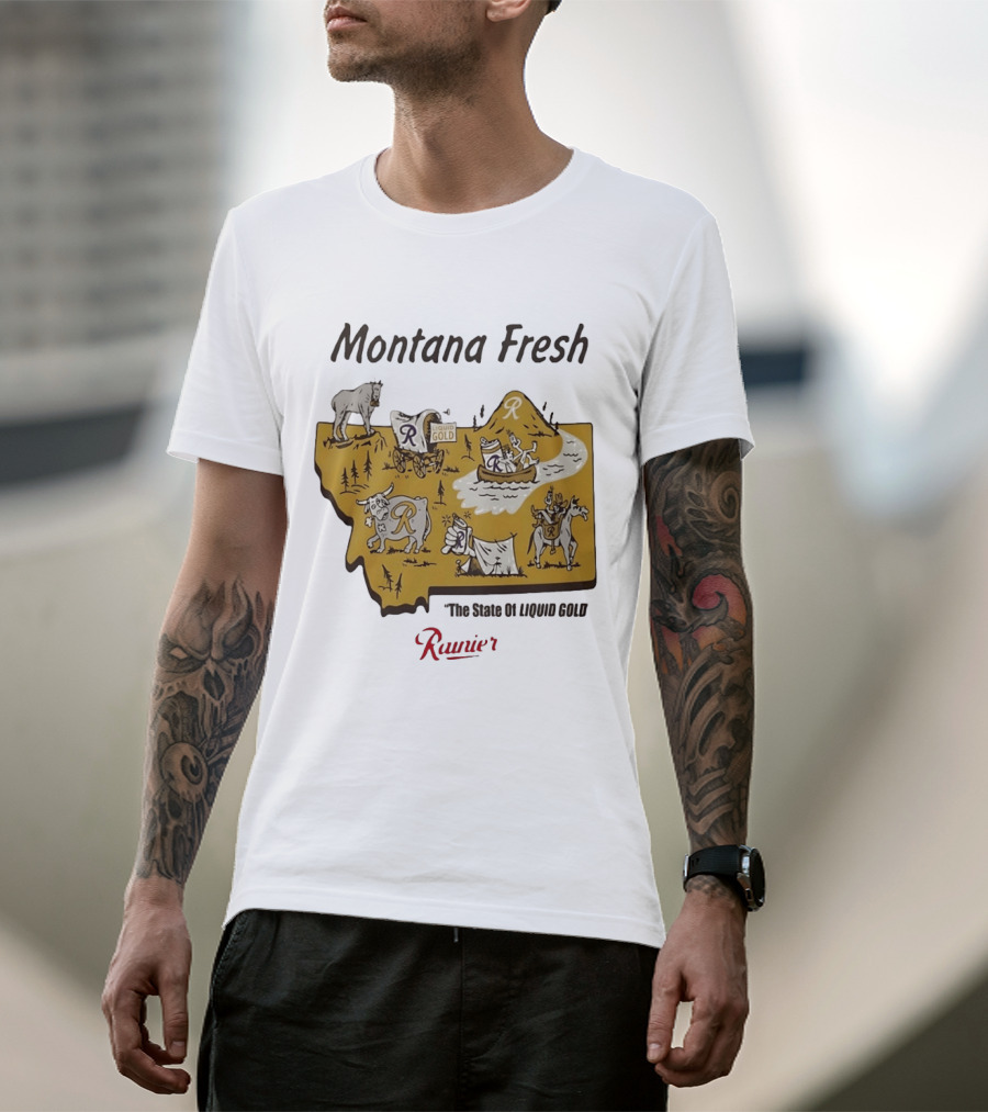 Rainier Montana Fresh The State Of Liquid Gold Liquid Gold T-Shirt