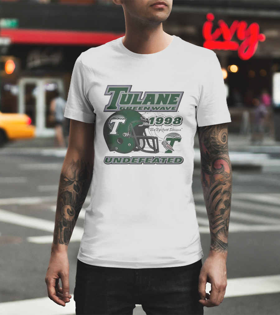 Tulane Green Wave 1998 Undefeated Perfect Season Helmet Pelican T-Shirt