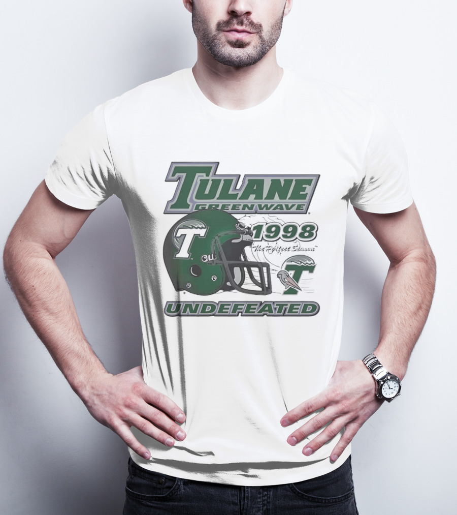 Tulane Green Wave 1998 Undefeated Perfect Season Helmet Pelican T-Shirt
