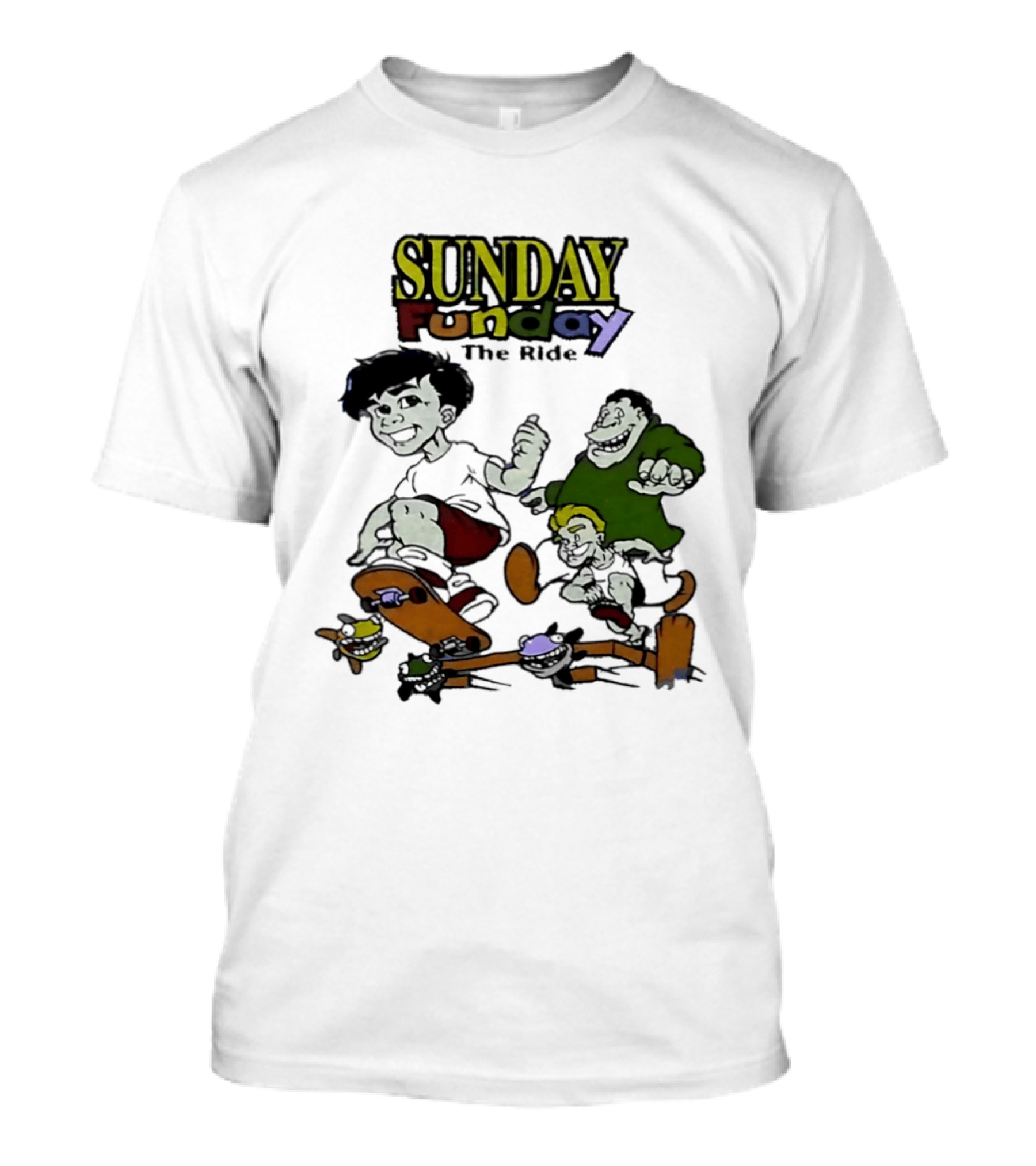 SUNDAY Funday The Ride Skateboarding Adventure Kids T-Shirt