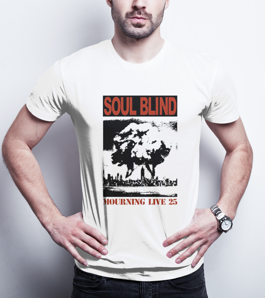 Soul Blind Mourning Live 25 Mushroom Cloud Explosion Over City Skyline T-Shirt