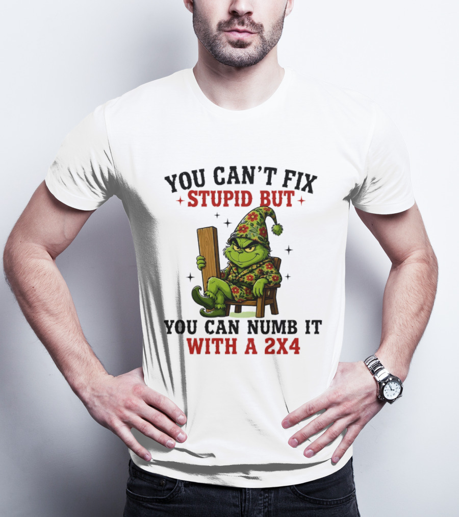 You Can't Fix Stupid Grinch Numb It With A 2x4 T-Shirt