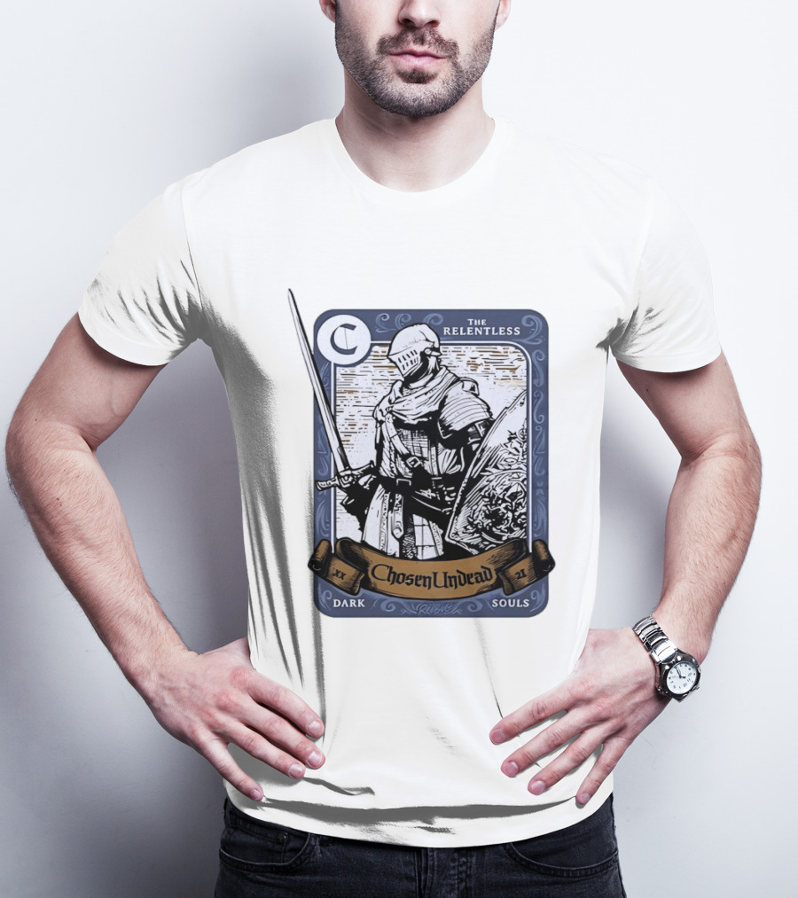 Chosen Undead The Relentless Dark Souls Knight Trading Card T-Shirt