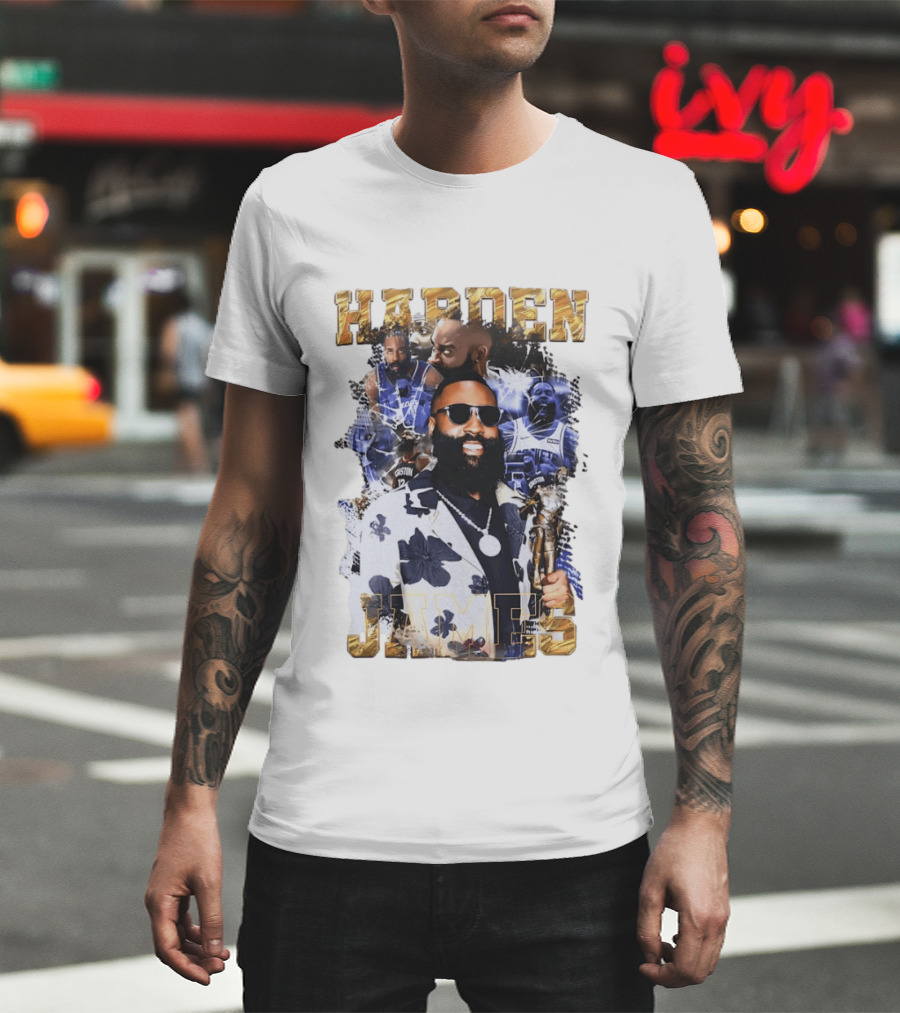 James Harden Houston Rockets NBA Legend Collage T-Shirt