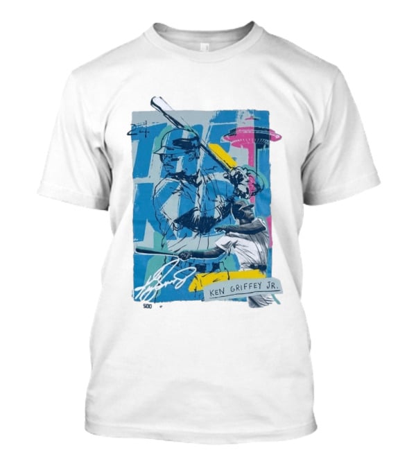 Ken Griffey Jr The Kid Baseball Legend Number 24 Seattle Skyline T-Shirt